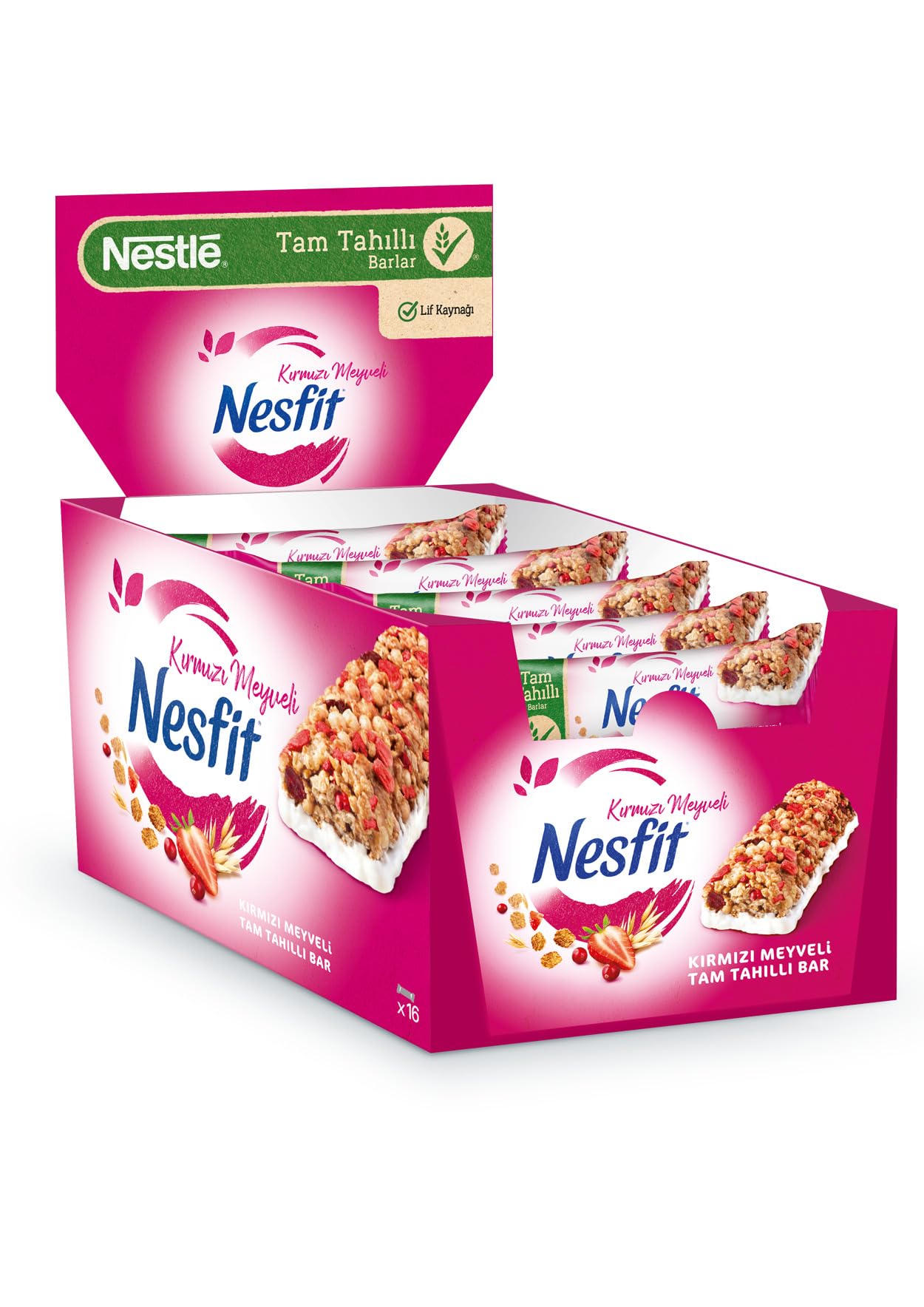 Nesfit, Nestle Nesfit Kırmızı Meyveli Tam Tahıllı Bar, 23.5gr X 16 ...