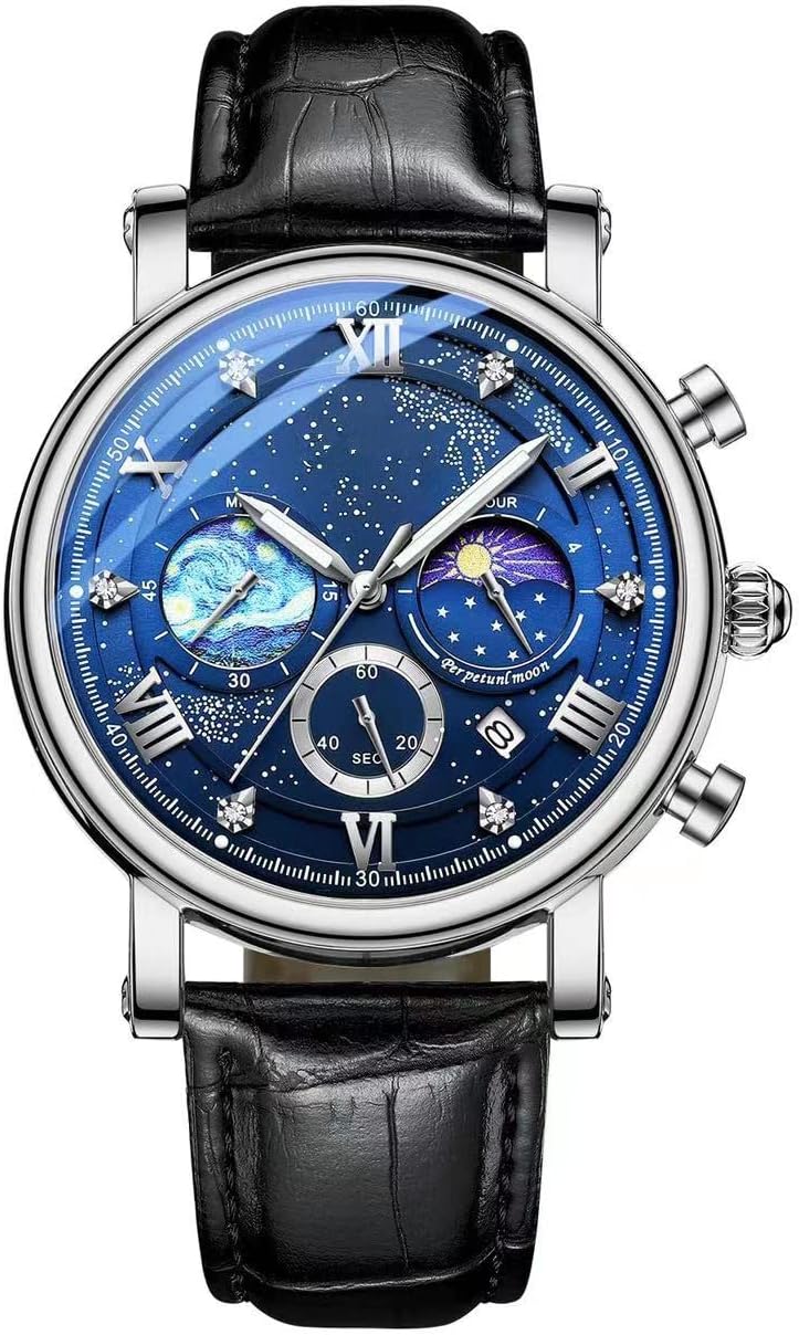 MAKINGTEC Binary Matrix Blue LED Digital Watch Mens Classic Creative ...