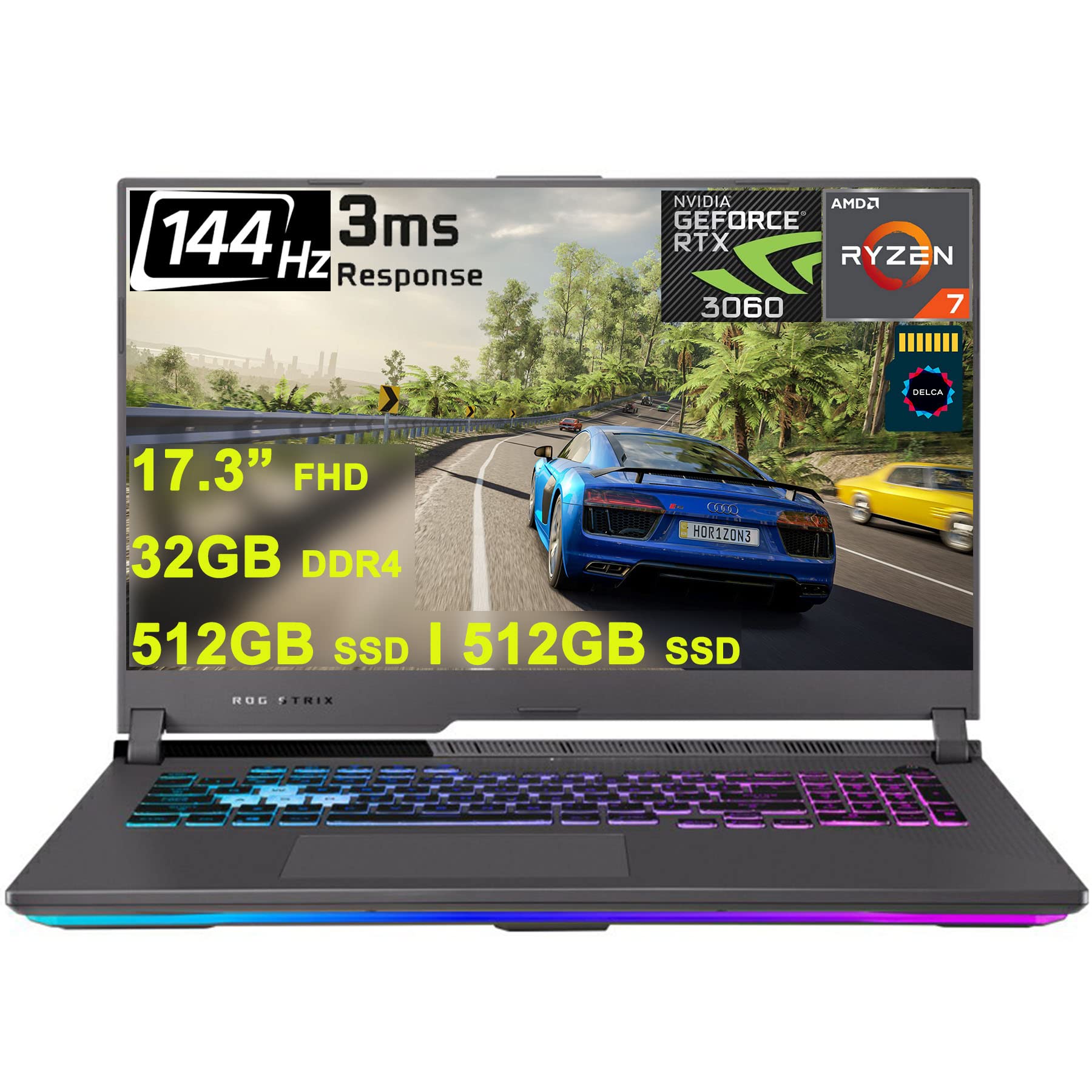 Buy Asus ROG Strix G17 G713 Gaming Laptop I 17.3” FHD 144Hz 3ms I AMD 8 ...