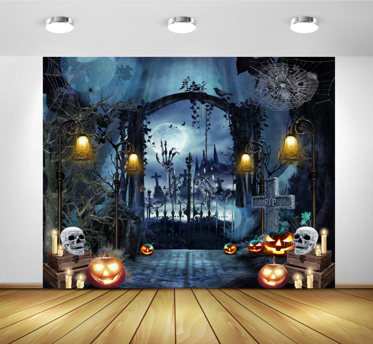 Amazon.com : Halloween Backdrop 10x8ft for Photography Spooky Graveyard ...