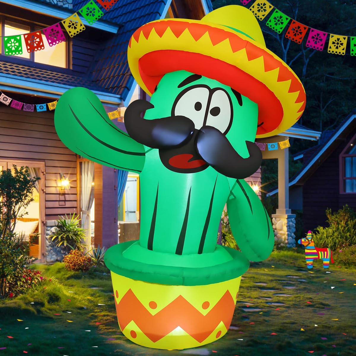 Amazon.com: PullCrease 65" Long Mexican Inflatables Decorations LED ...