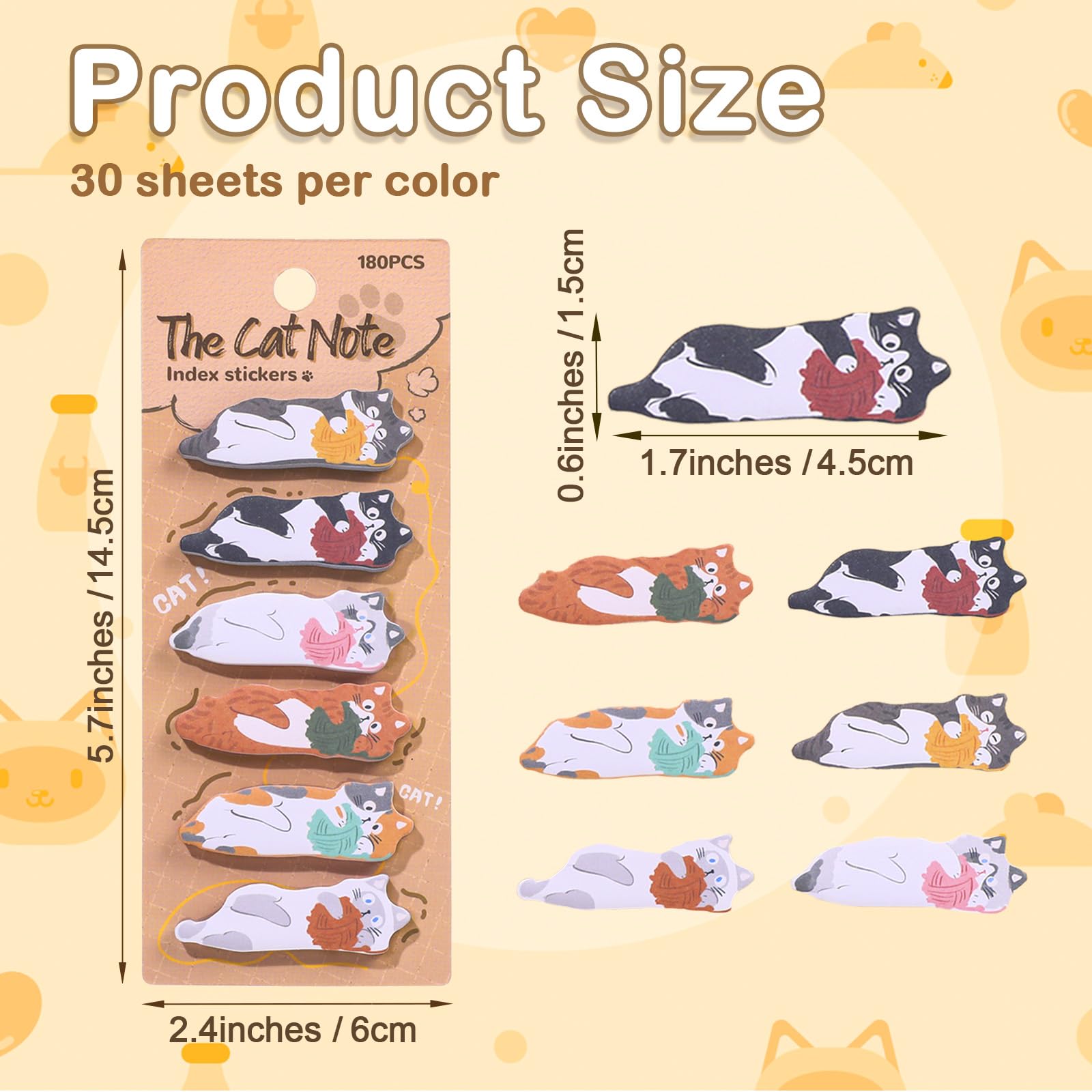Snapklik.com : 362 Sheets Cat Sticky Notes, Cute Animals Sticker ...