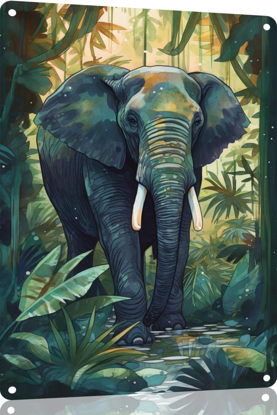 Amazon.com: TopPacific Elephant In The Jungle Anique Vintage Tin Sign ...