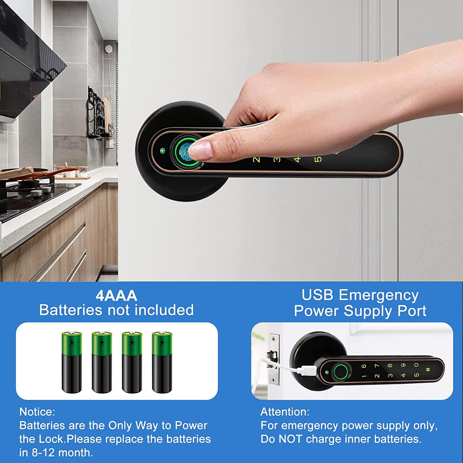 Apartment Smart Lock Smart Fingerprint Door Lock - 5 Ways To Unlock ...