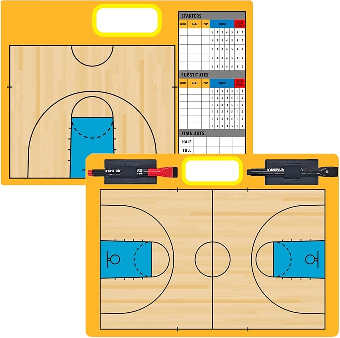 Amazon.com: Basketball Dry Erase Board for Coaches | 11“x15 Double ...
