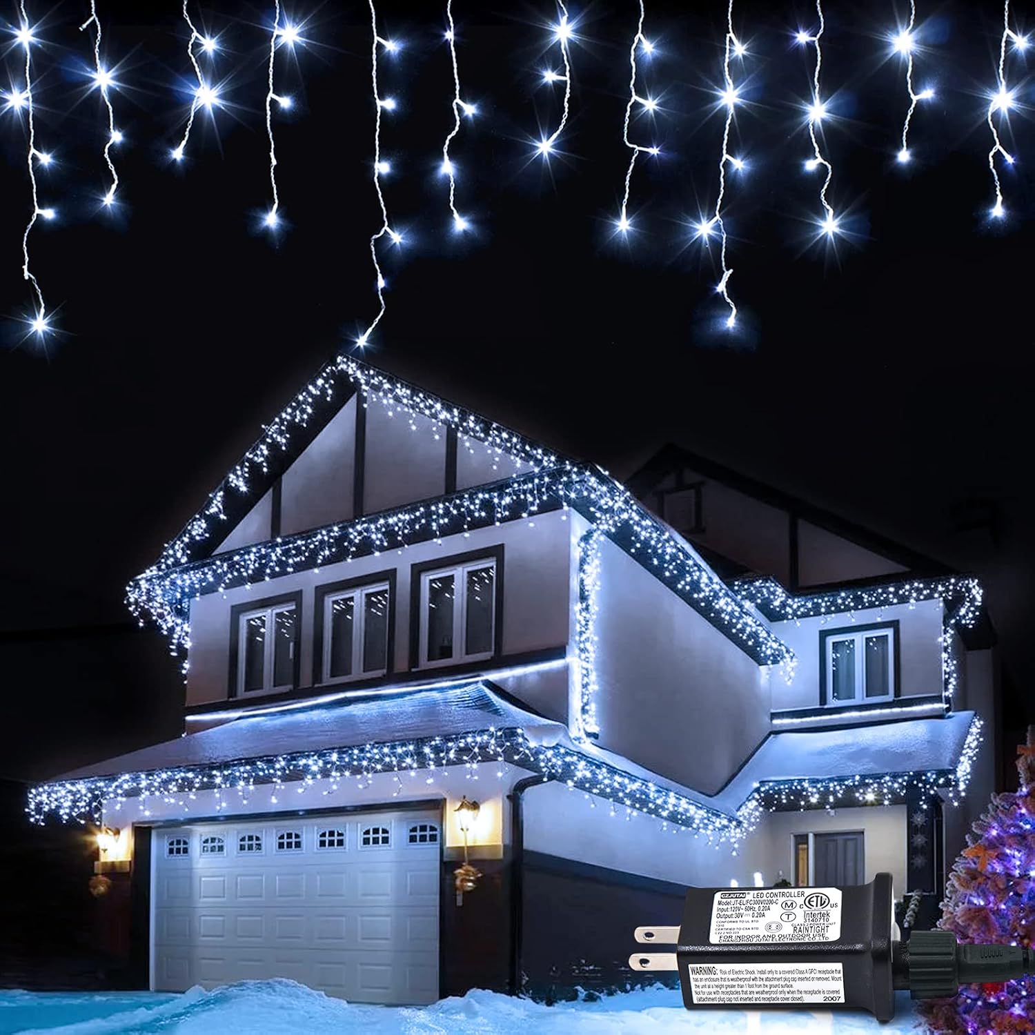 Amazon.com : JMEXSUSS 38.8FT 400 LED Icicle Lights 8 Modes Waterproof ...