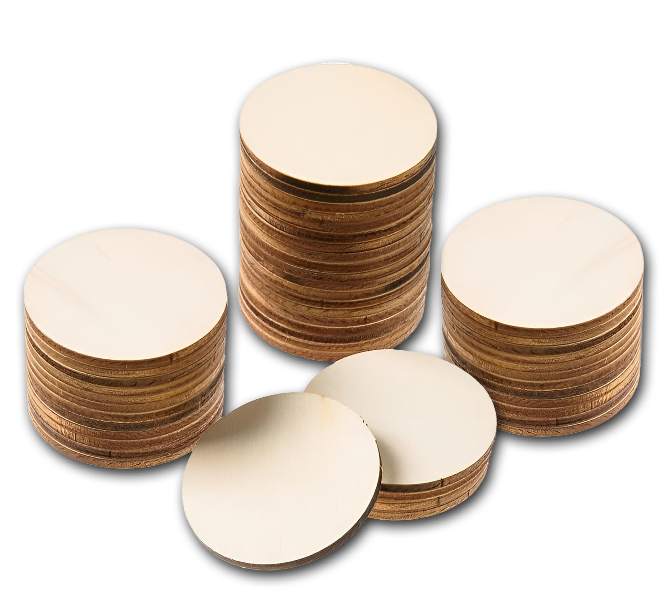 Amazon.com: 50 Pcs Unfinished Wood Circle 2 inch Wood Disc 0.1 ...