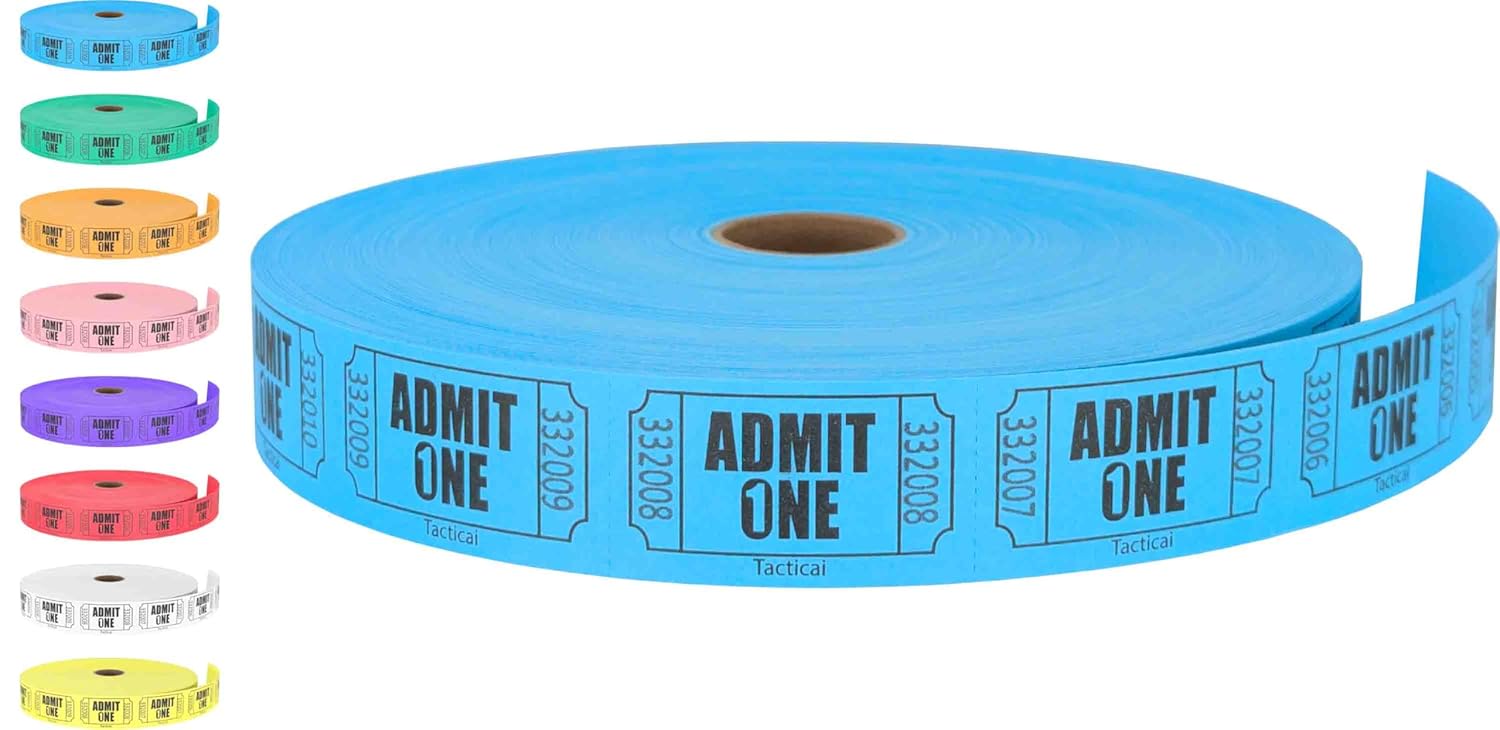 Tacticai 2000 Raffle Tickets, Admit One, Single Roll, Ticket for Events ...