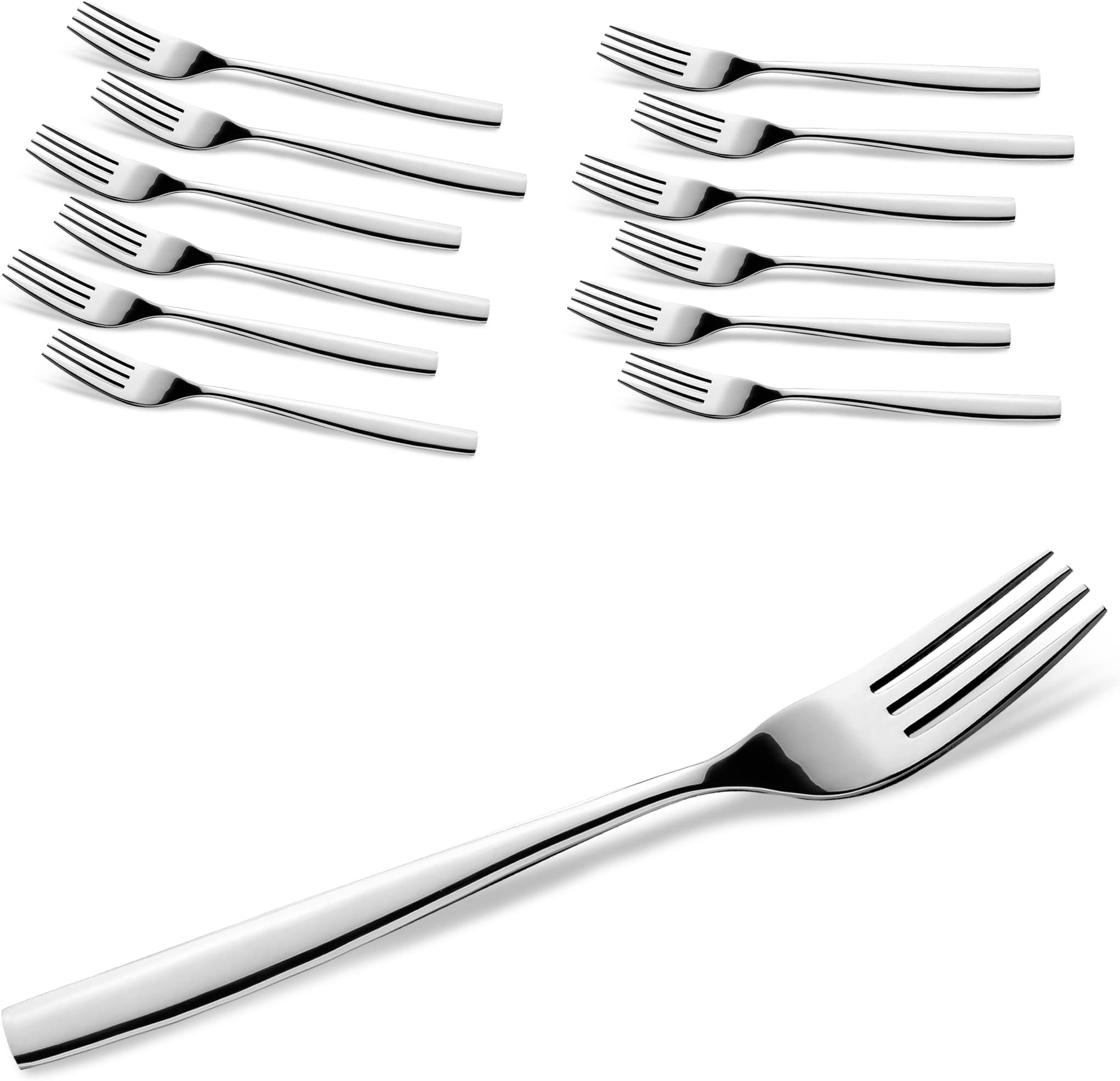 CAMRI Forks Set of 12 – Dinner Fork Stainless Steel, Heavy Duty, Silver ...