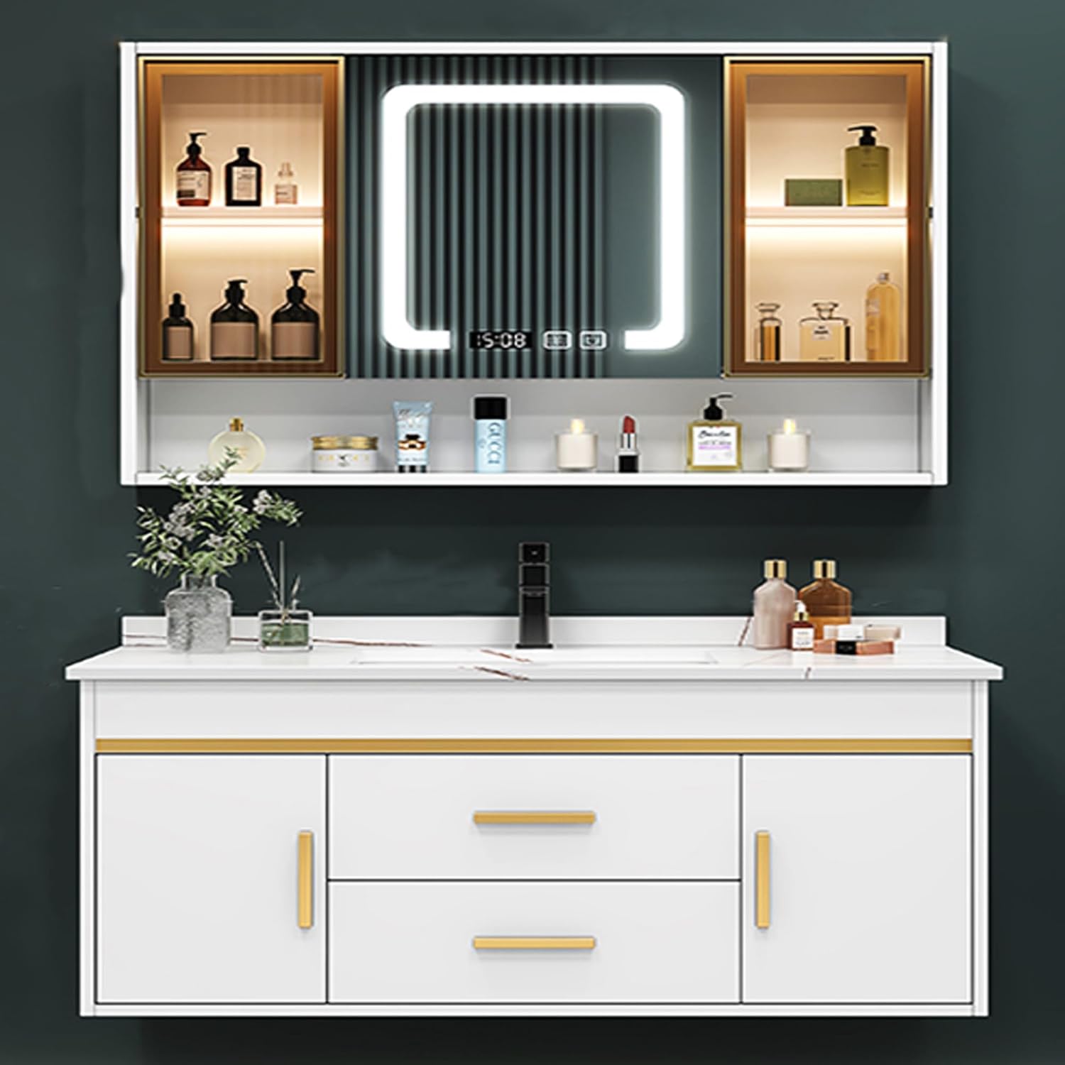 Amazon.com: Genpai Bathroom Vanity with Sink - 36IN Floating Vanity ...