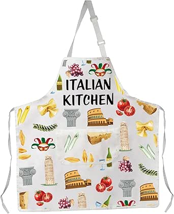 Amazon.com: Italian Cooking Apron For Women Men Italian Chef Apron ...