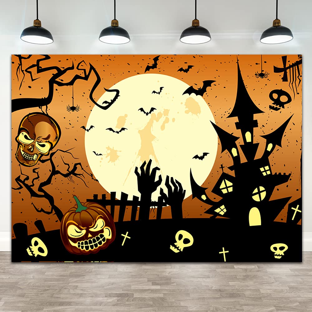 Buy Ticuenicoa 7×5ft Halloween Horror Night Backdrop Pumpkin Jack ...