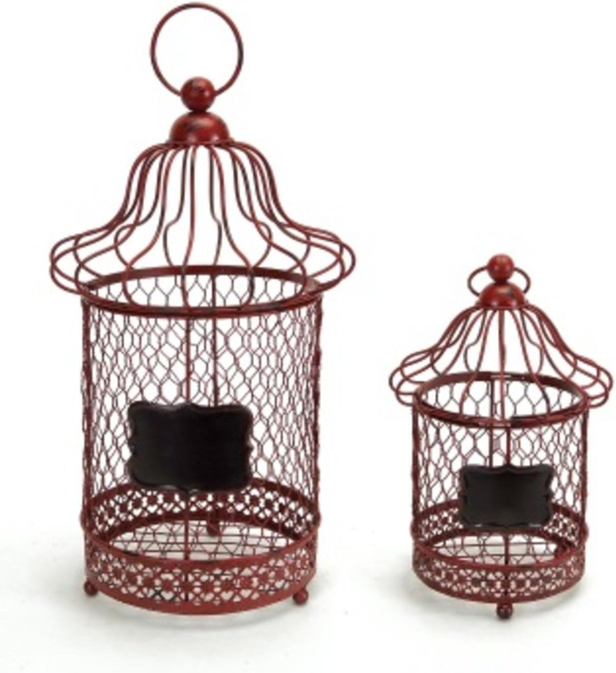 Amazon.com: Pack of 2 Red Bird Cage with Chalkboard Pillar Can : Home ...