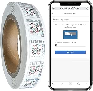 1000 pcs Qr Code anti-contrefaçon Autocollant étiquette de sécurité 19 ...