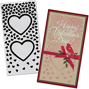 Amazon.com: Habbiful Valentines Love Heart Embossing Folders for Card ...