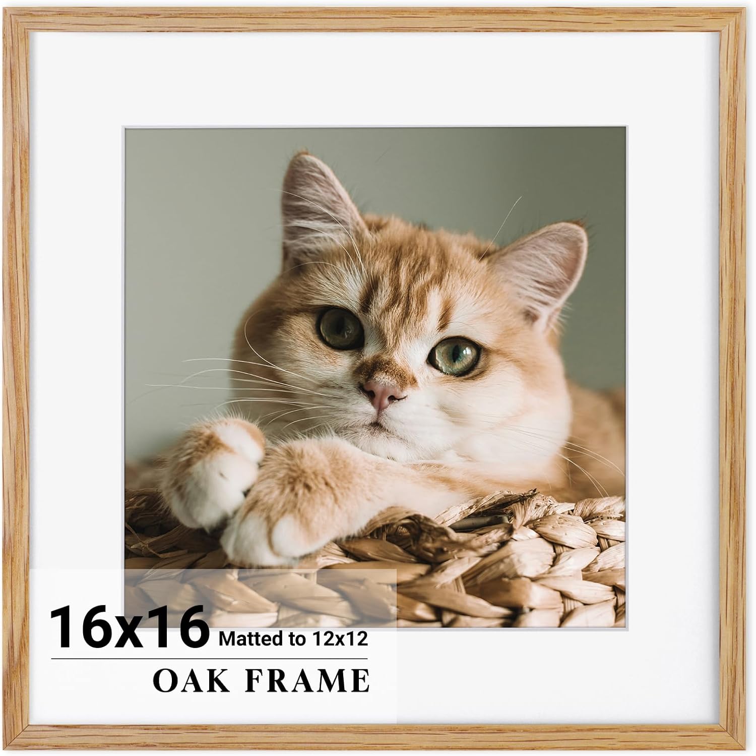 Amazon.com - Heimlove 16x16 Picture Frame for wall,Premium Solid Oak ...