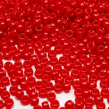 Amazon.com: 1000 Pcs Acrylic Red Pony Beads 6x9mm Bulk for Arts Craft ...