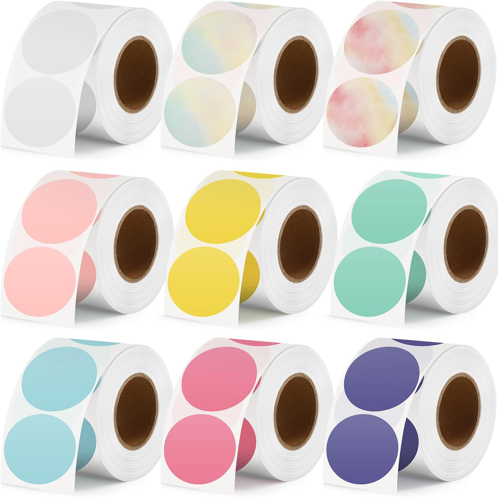 Amazon.com : Yeaqee 9 Rolls 2 Inch Circle Thermal Label Stickers 750 ...