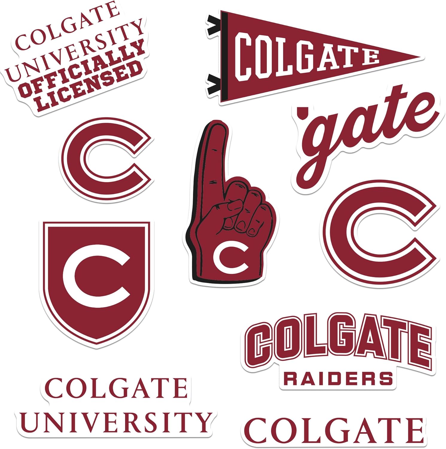 Amazon.com: Colgate University 9ct Vinyl Large Deluxe Stickers Variety ...