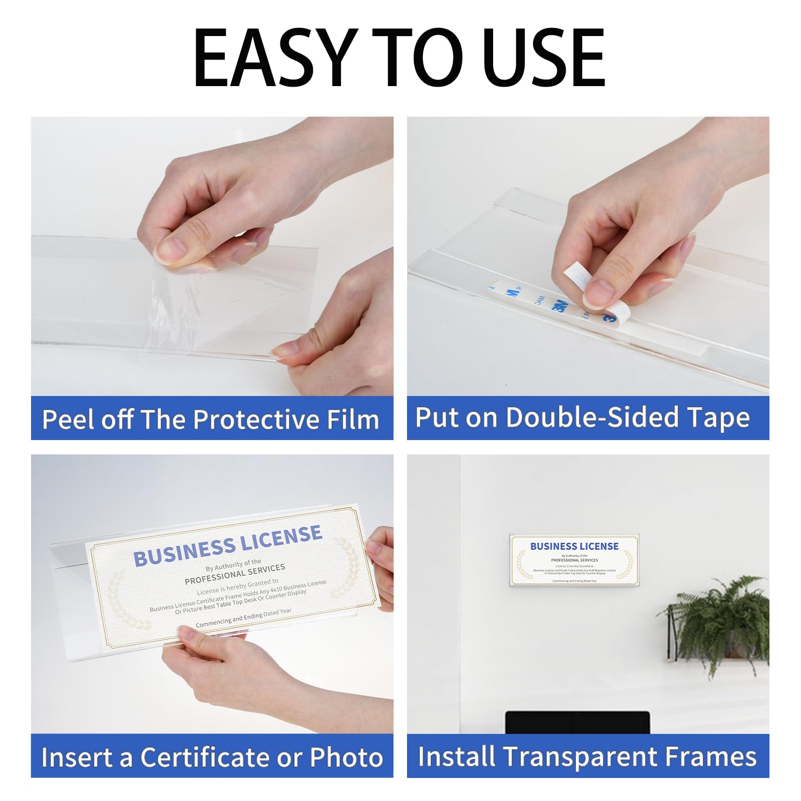 Snapklik.com : Business License Frame, 2PCS 4x10 Inch Acrylic Business ...