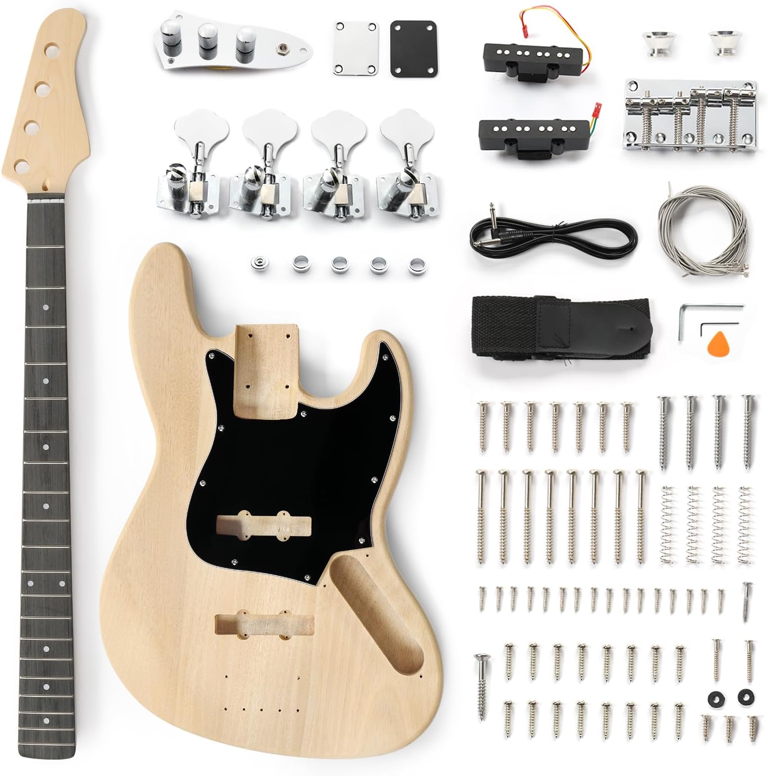 Amazon.com: Fistrock DIY 4 String Bass Guitar Kit Beginner Kits PB Bass ...