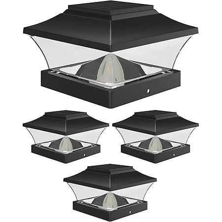 SUNWIND Solar Post Cap Lights Outdoor- 4 Pack LED Fence Post Lights for ...