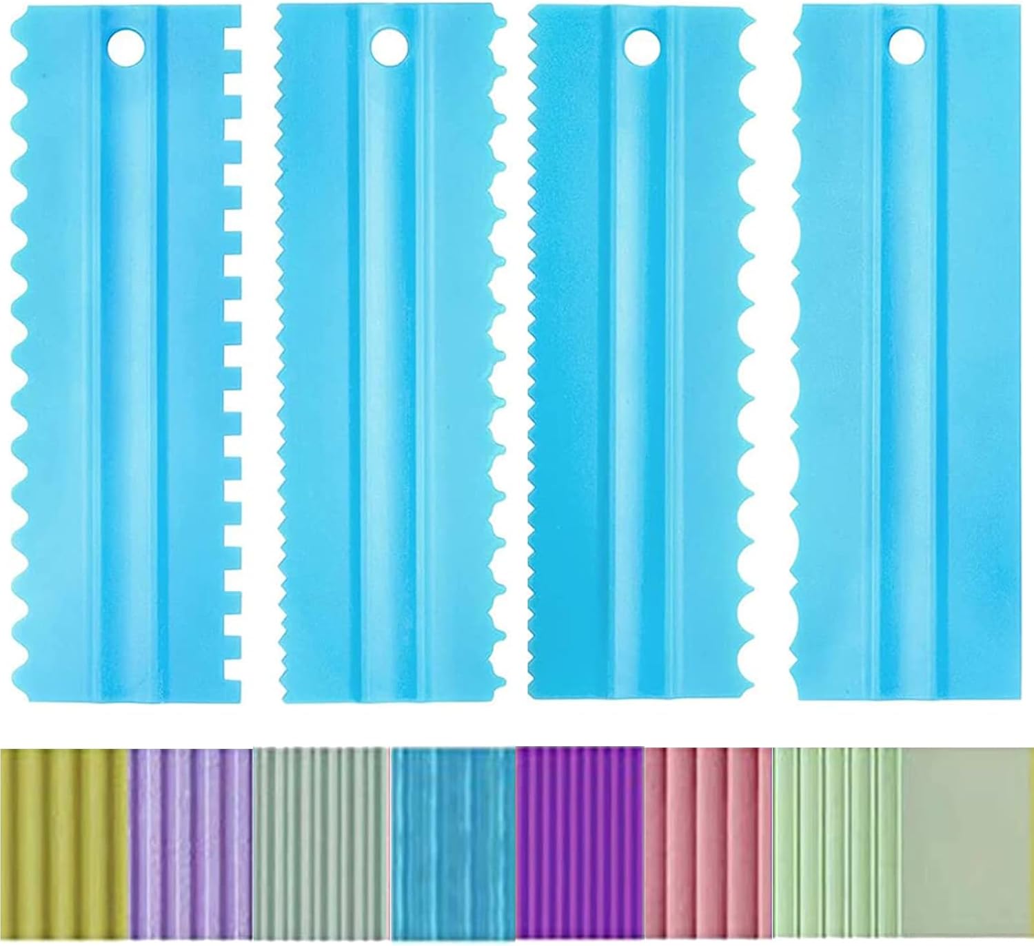 4PCS Cake Spatula Cake Smoother Set, Cake Decorating Combs Sawtooth ...