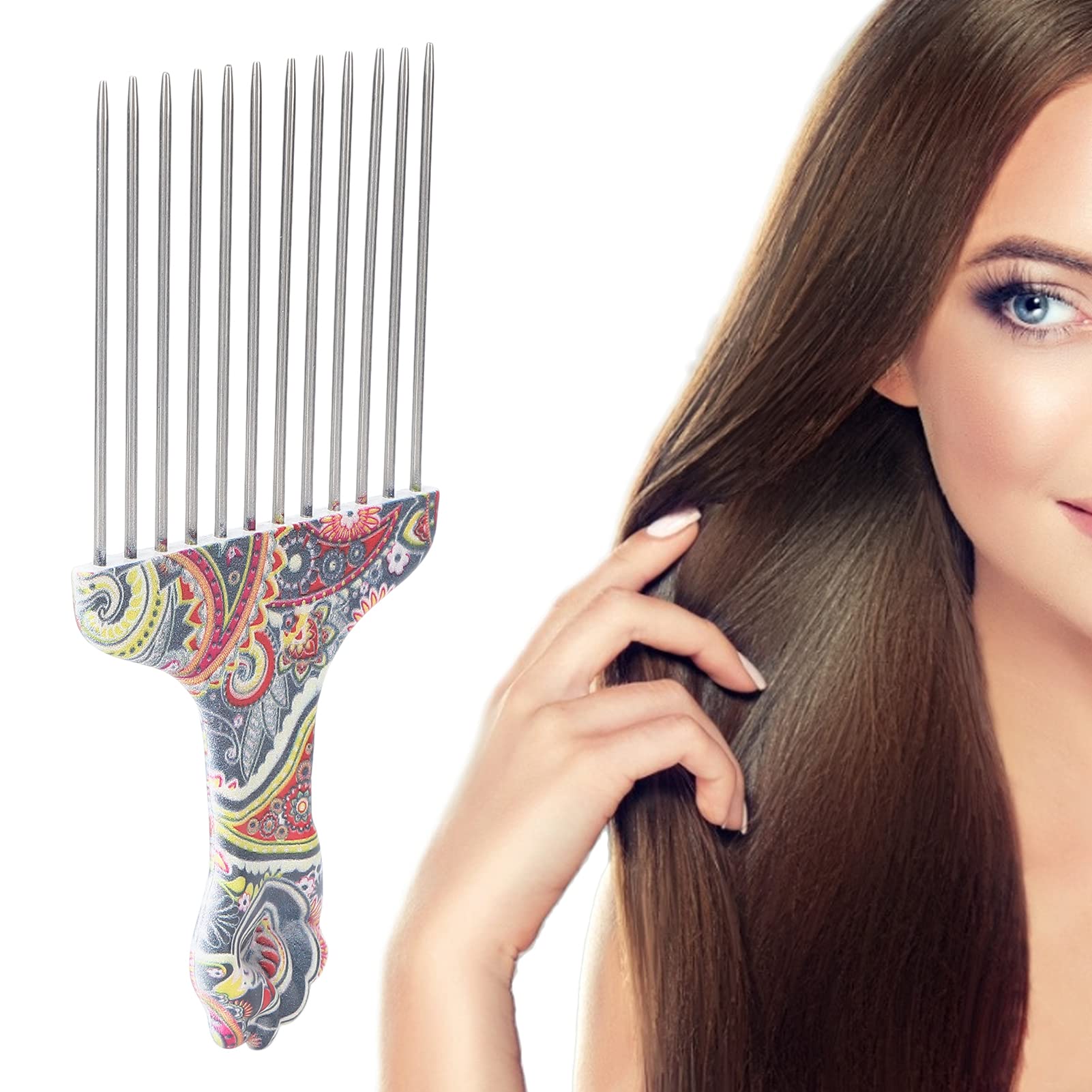 Amazon.com : Afro Detangling Hair Pick Comb - Stainless Steel ...