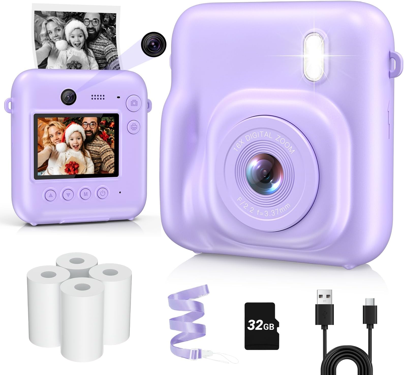 Amazon.com : Kids Camera Instant Print, Dual-Lens 48MP Digital Camera ...