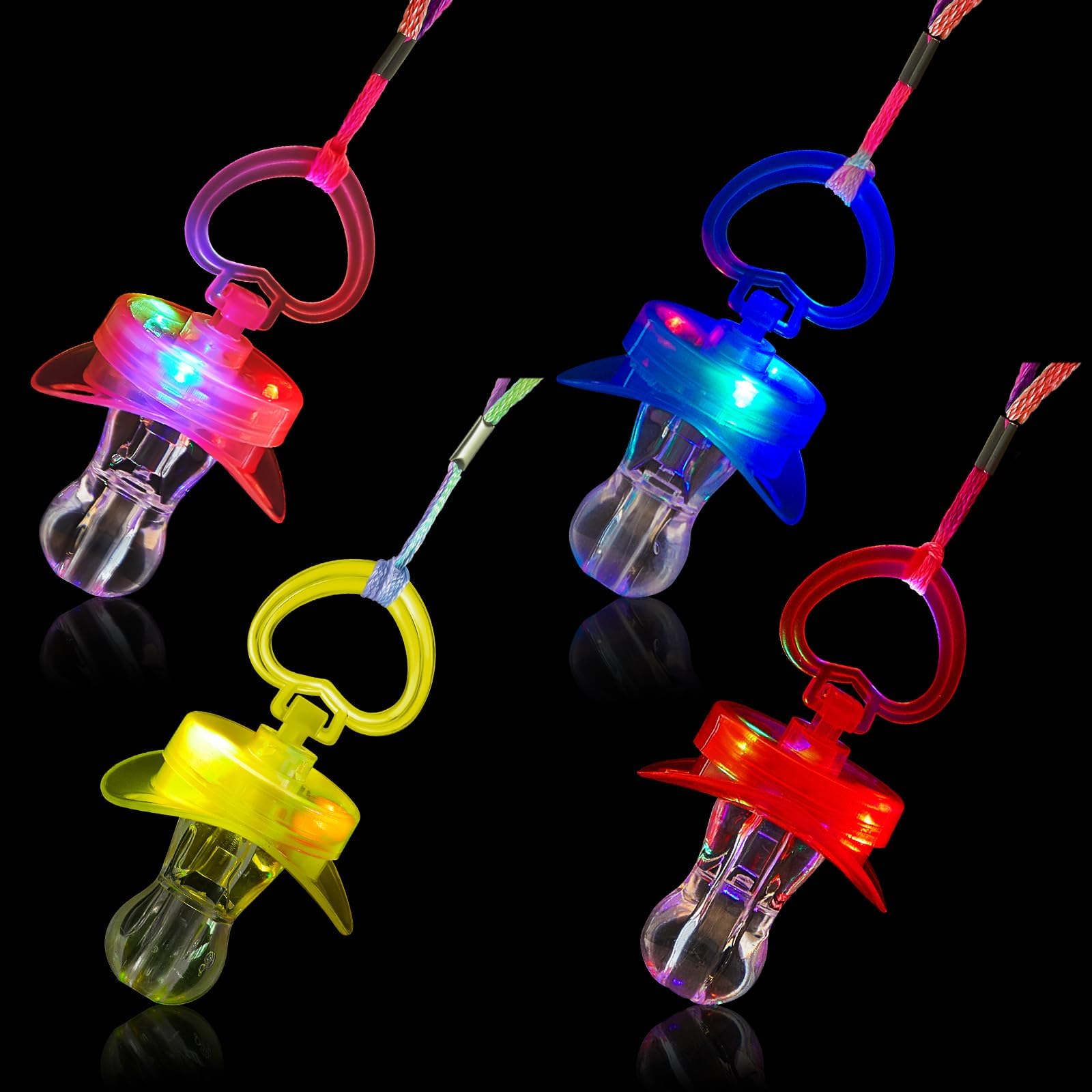 Amazon.com : Lewtemi 4 Pcs LED Light up Toy Necklace Light up Pacifiers ...