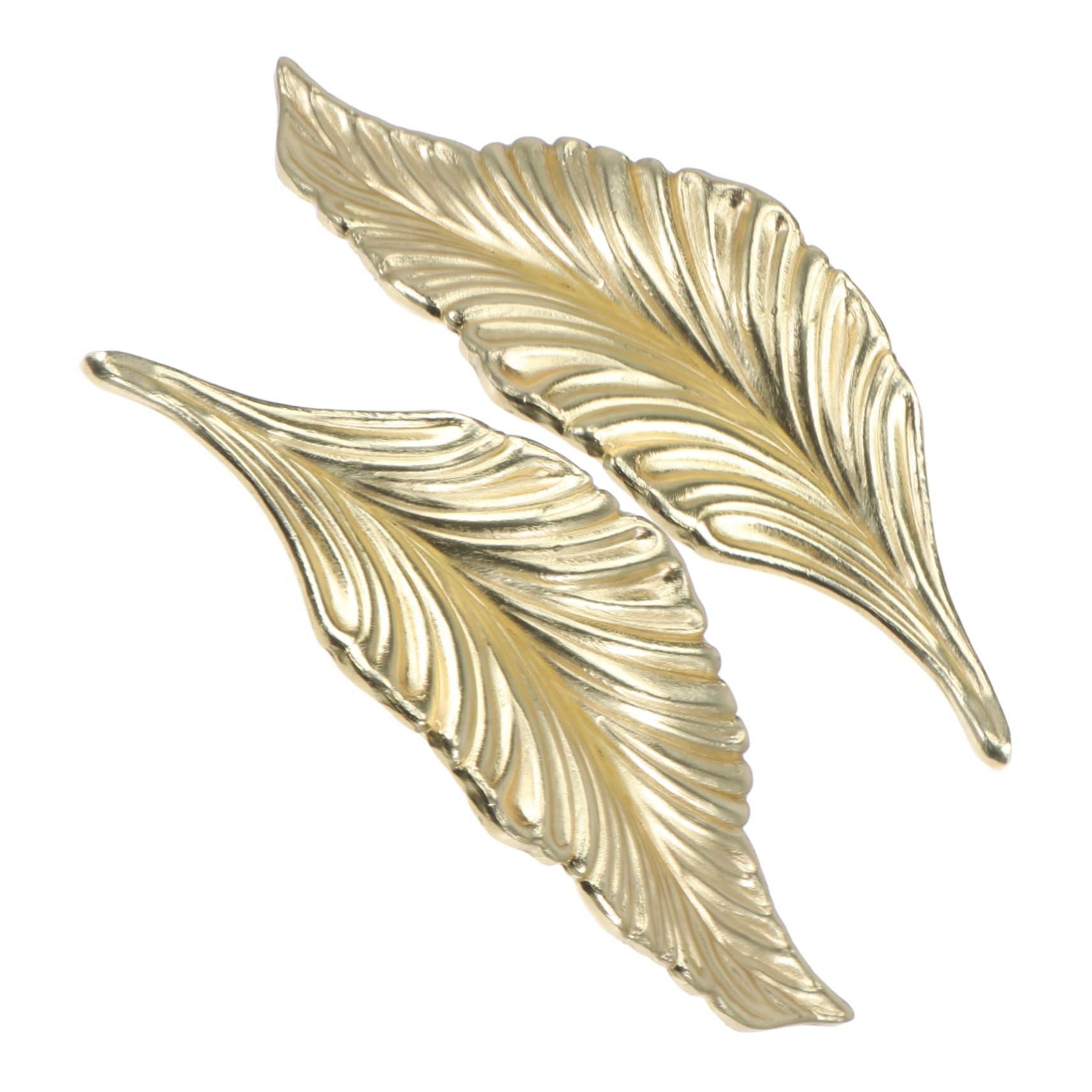 HOMSFOU 2pcs Cabinet Door Handle Vintage Dresser Knob Gold Leaf Knob ...