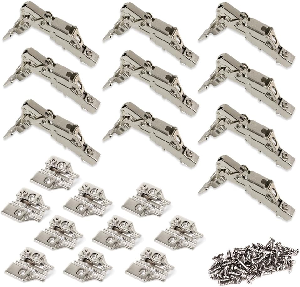 Emuca 1012707 Set of 10 Screw-On Hinges Diameter 35 mm 165° Soft Close ...