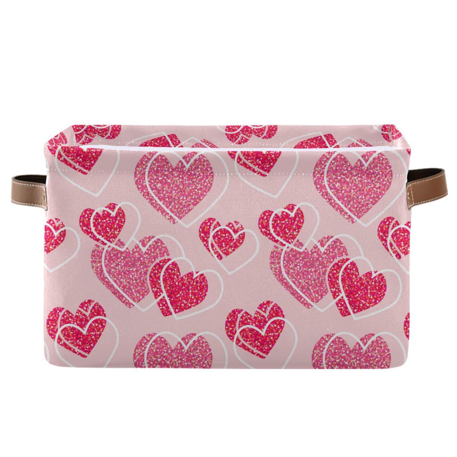 Amazon.com: Hearts Valentines Day Storage Basket Stars Pattern Romantic ...