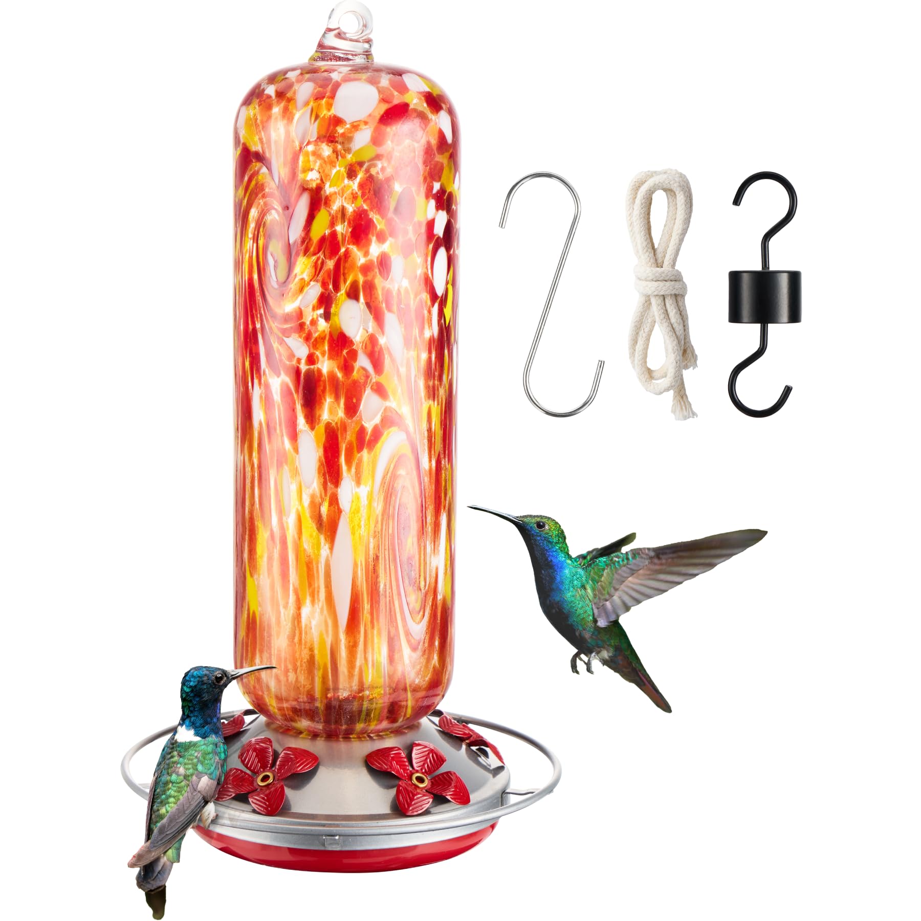 Amazon.com : Twinkle Star Hummingbird Feeder Glass, 28fl.oz Hummingbird ...