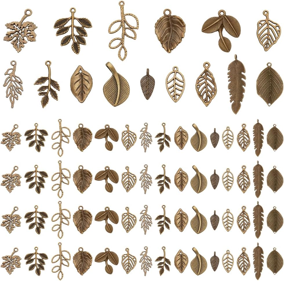 Amazon.com: PH PandaHall 184pcs 23 Styles Leaf Charms Pendants, Tibetan ...