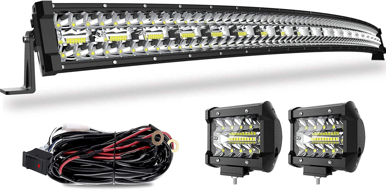 Amazon.com: MUVKQC LED Straight Light Bar,32inch459w +4pcs 72w led pods ...