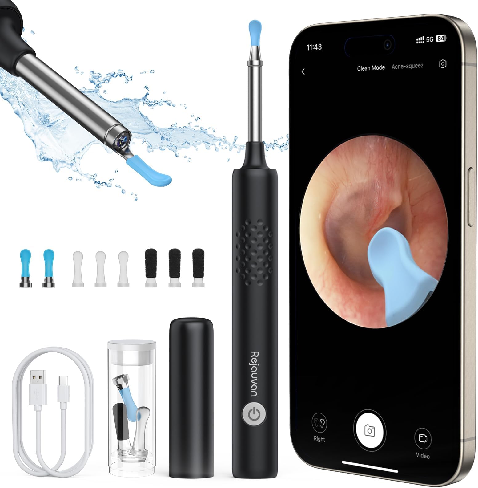 Amazon.com: Rejauvan Ear Wax Removal, Ear Cleaner with Camera, Wireless ...