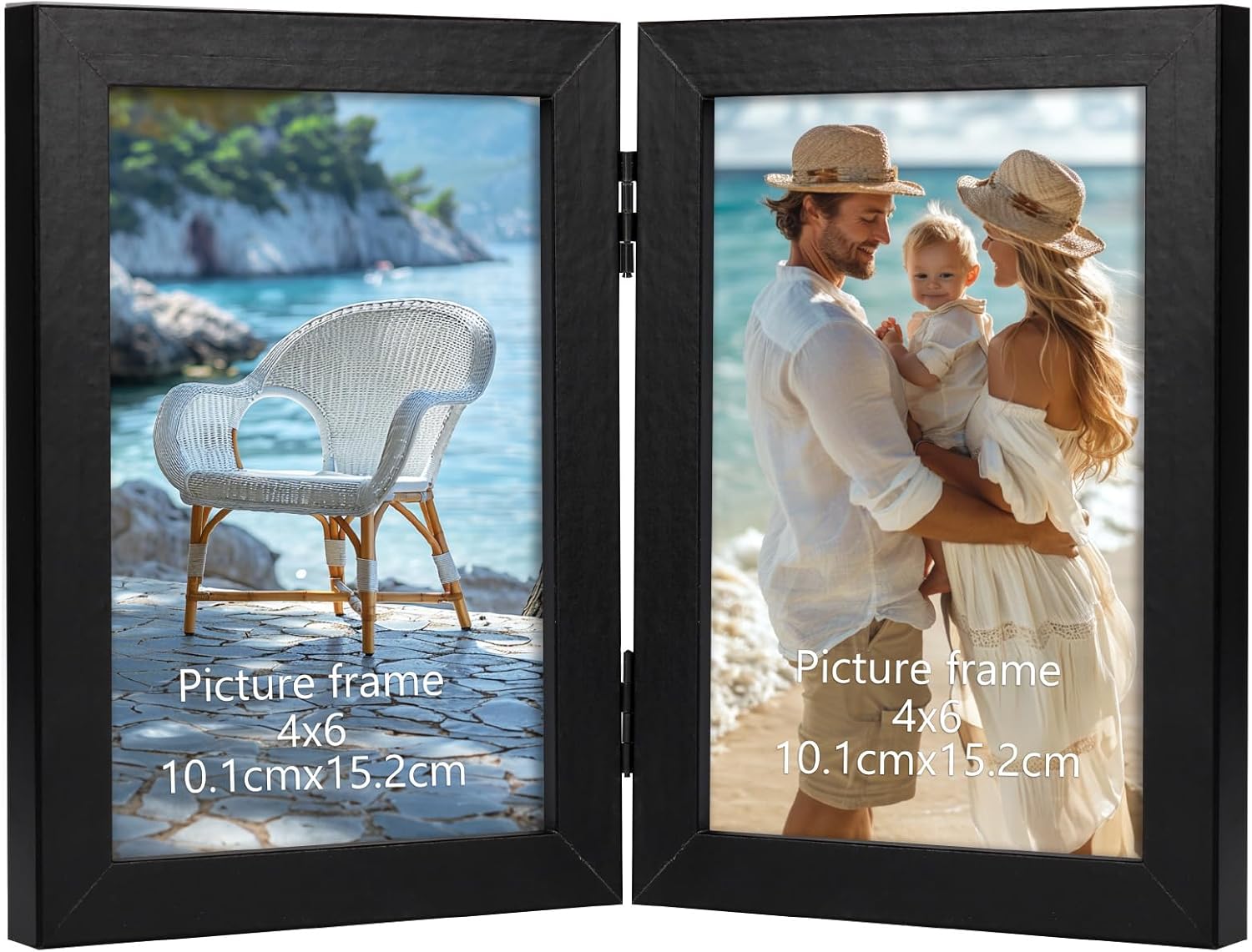 Amazon.com - Lavezee 4x6 Double Picture Frames with Glass, Black ...