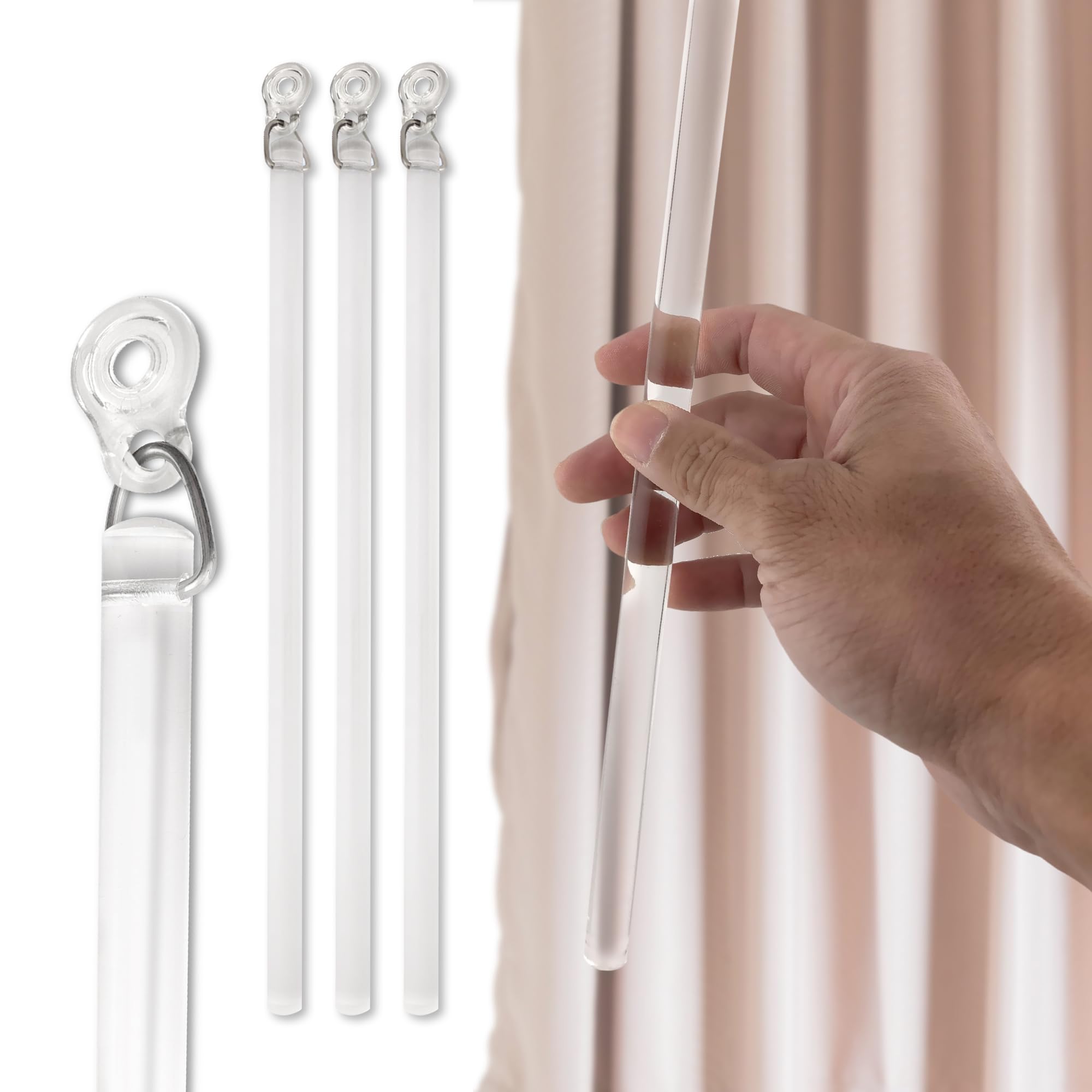 Amazon.com: Amazing Drapery Hardware Clear Acrylic Drapery Wand with ...