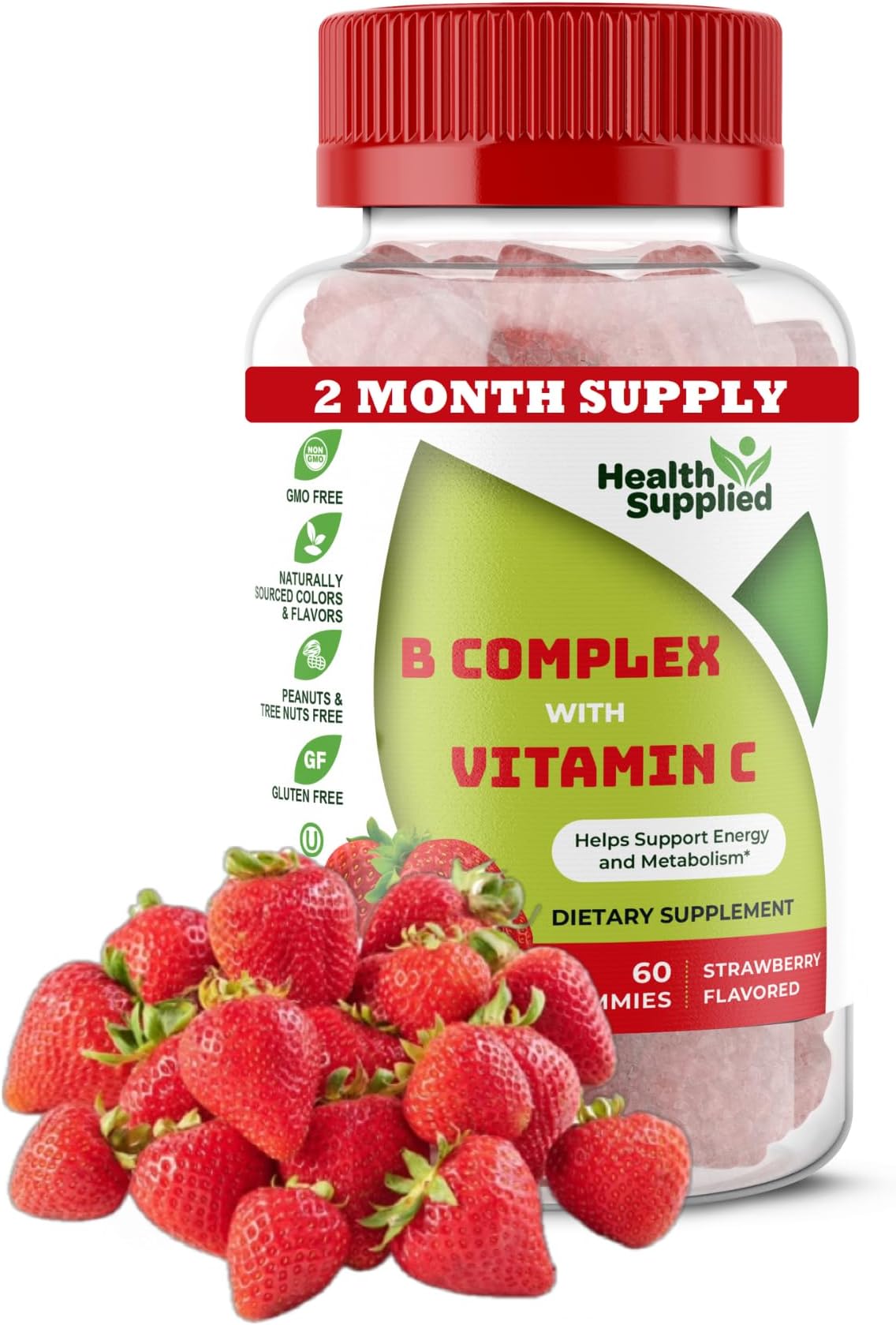 Amazon.com: Strawberry Flavored Vitamin B Complex Gummies - B Complex ...
