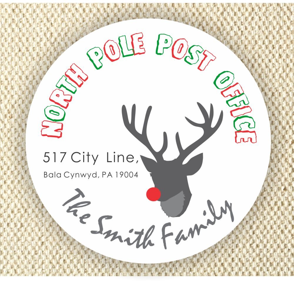 Amazon.com: North Pole Address Label - Personalized Holidays Stickers ...