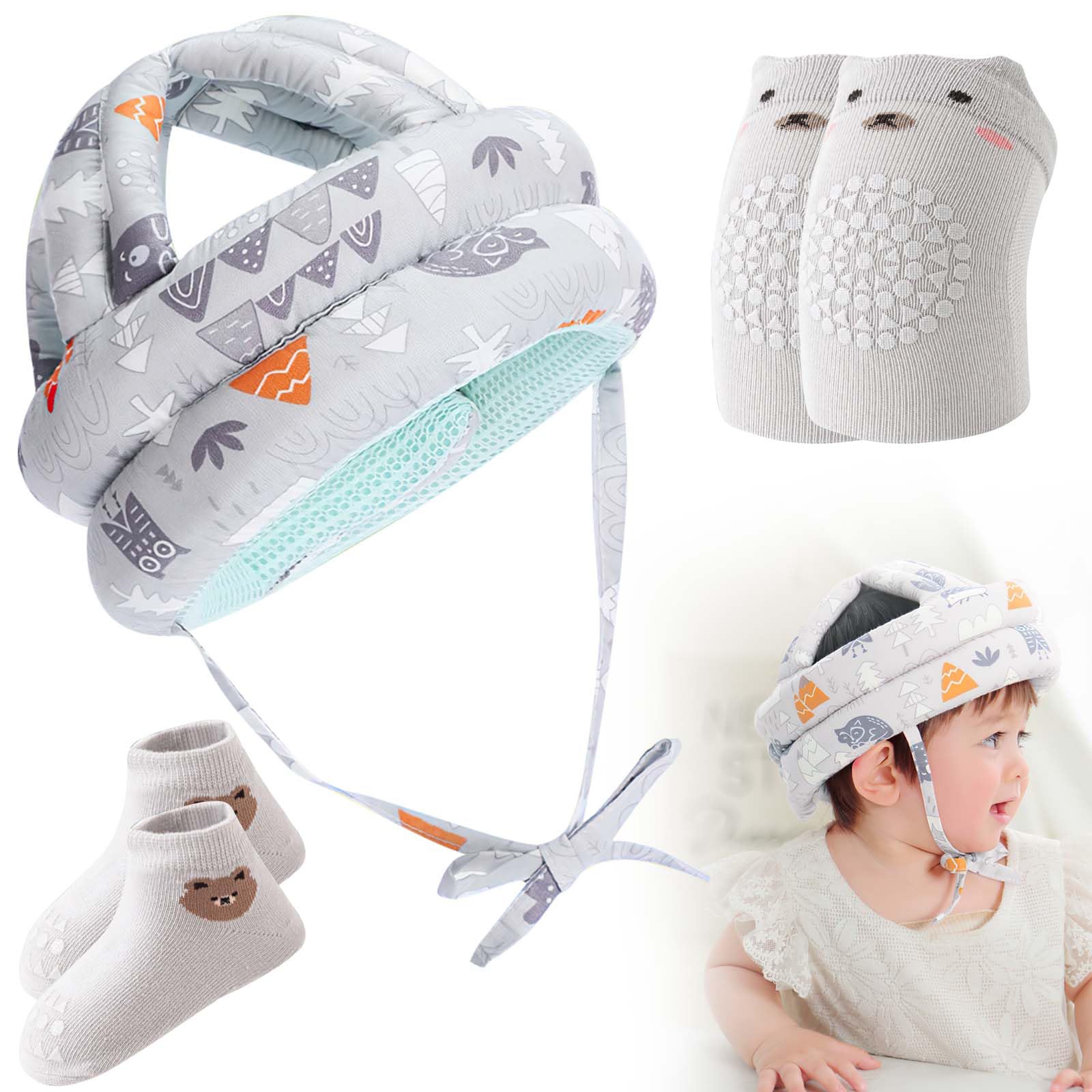 Casco para Niños Antigolpes, YRBOGJ Casco Protector de Cabeza para ...