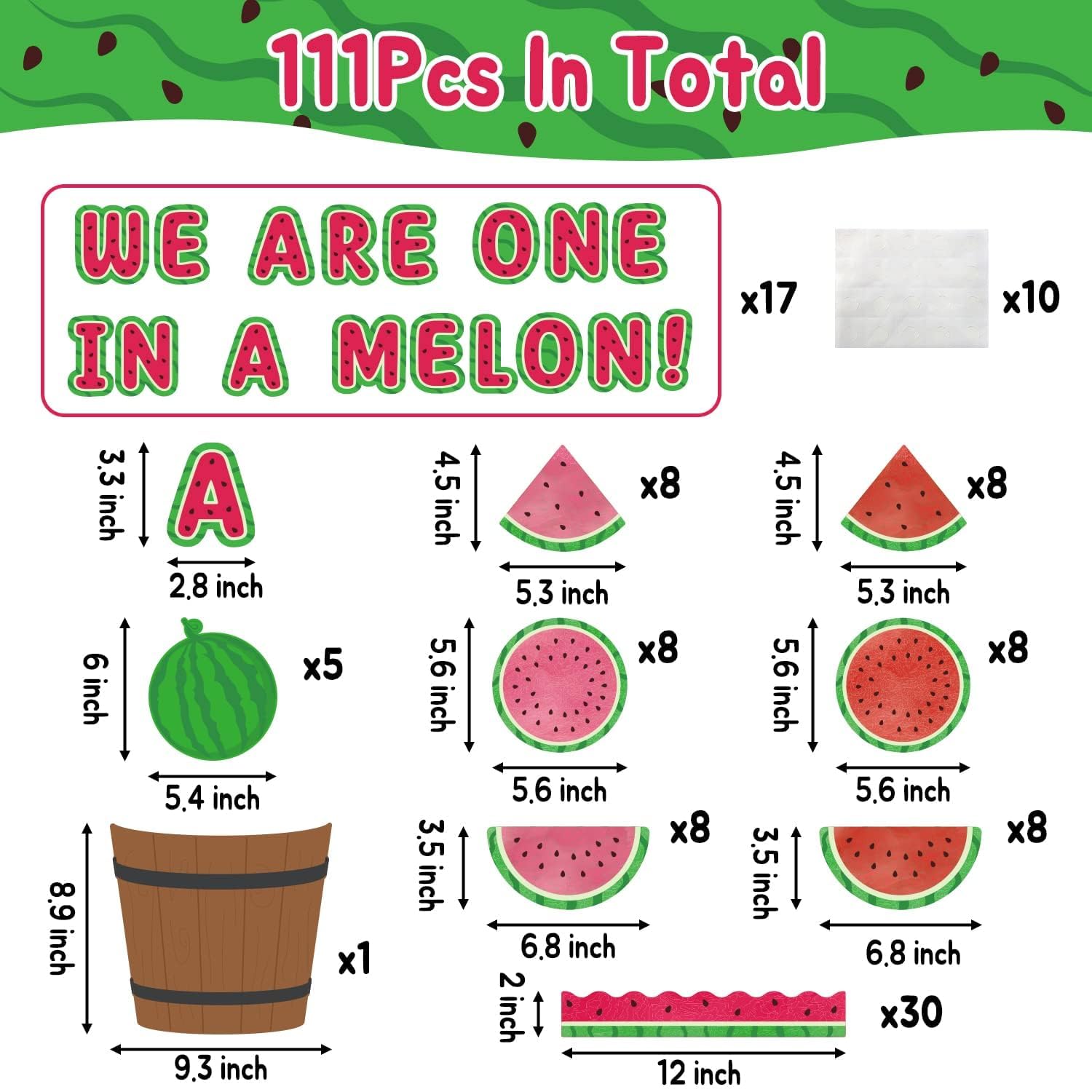 Snapklik.com : AsodSway Summer Watermelon Fruit Bulletin Board Cutouts ...