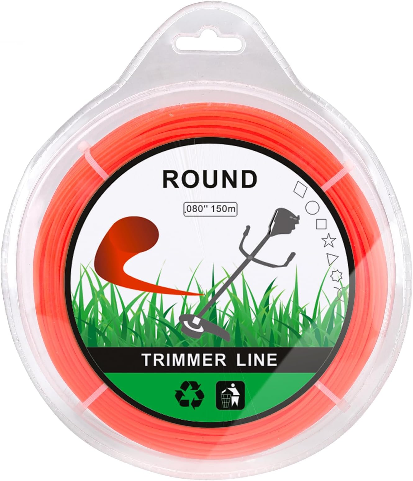 CHRORINE Strimmer Line Wire Cord 2.4mm x 100m Round Nylon Trimmer Line ...