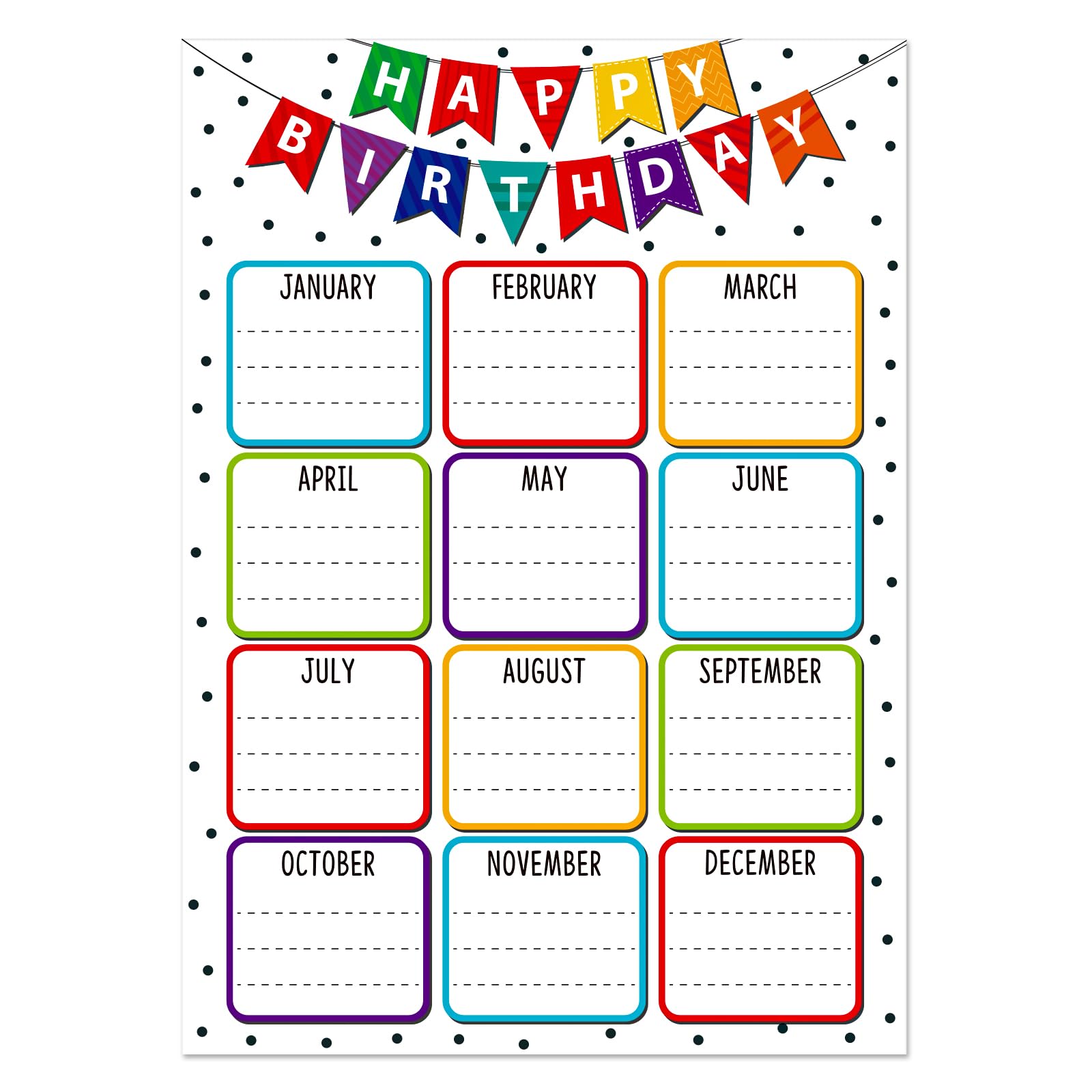 Fasoor Happy Birthday Posters Chart For Classroom Boho Birthday Posters ...