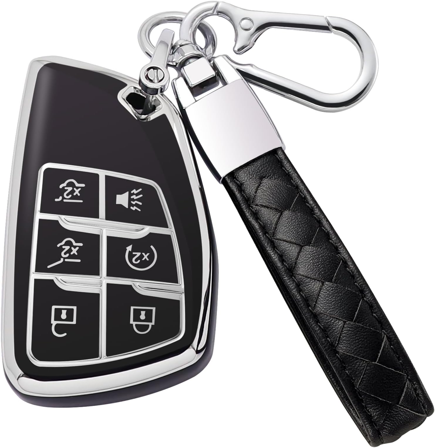 Amazon.com: Kespevn for Chevy Key Fob Cover with Leather Keychain Soft ...