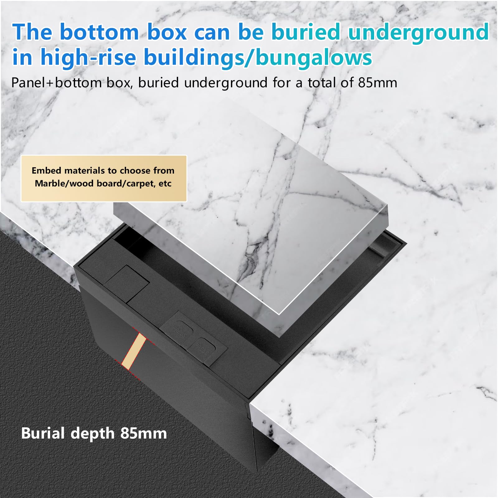 Snapklik.com : KYHSHJ Recessed Flat Hidden Socket Kit