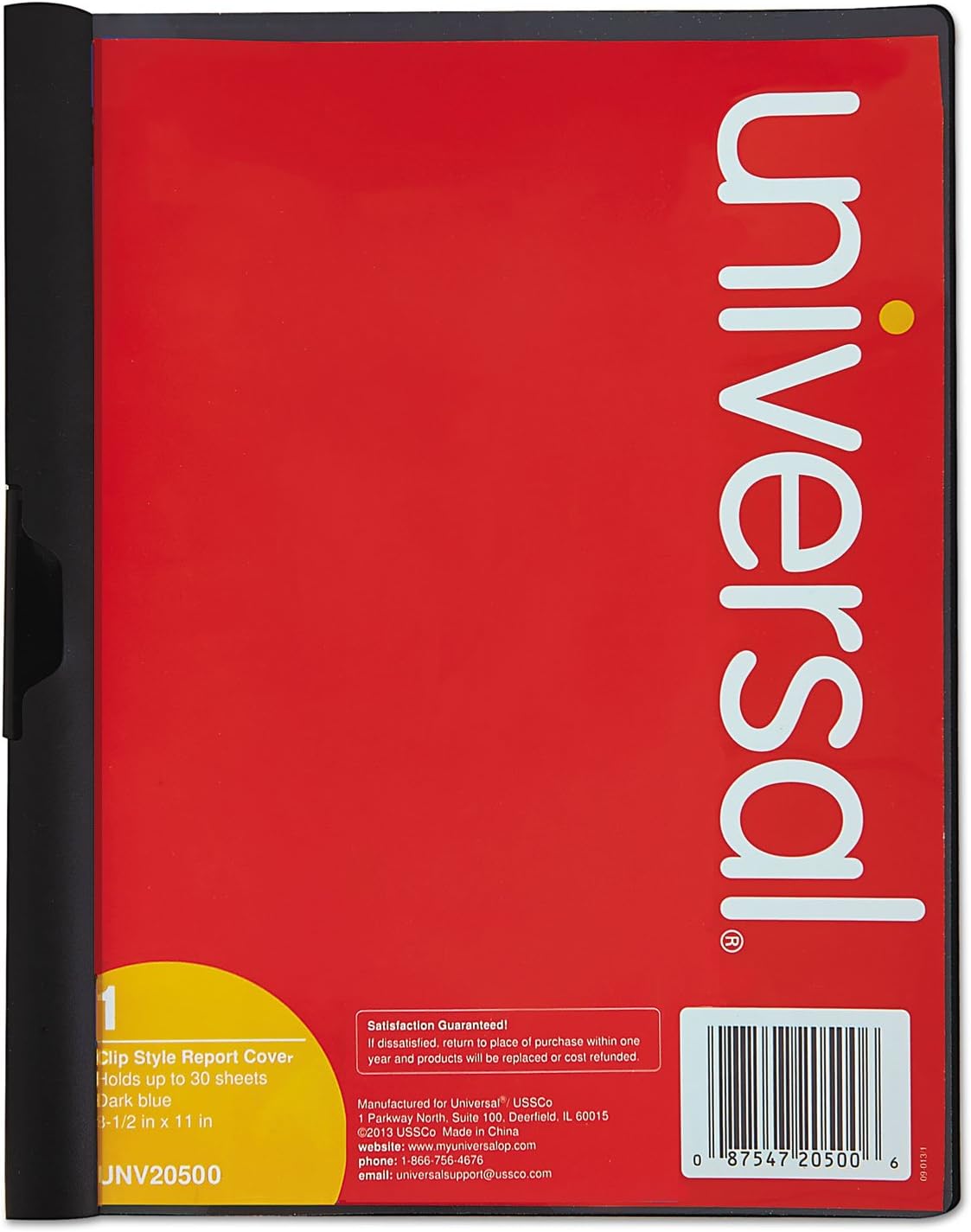 Universal® Plastic Report Cover with Clip, Letter, Holds 30 Pages ...