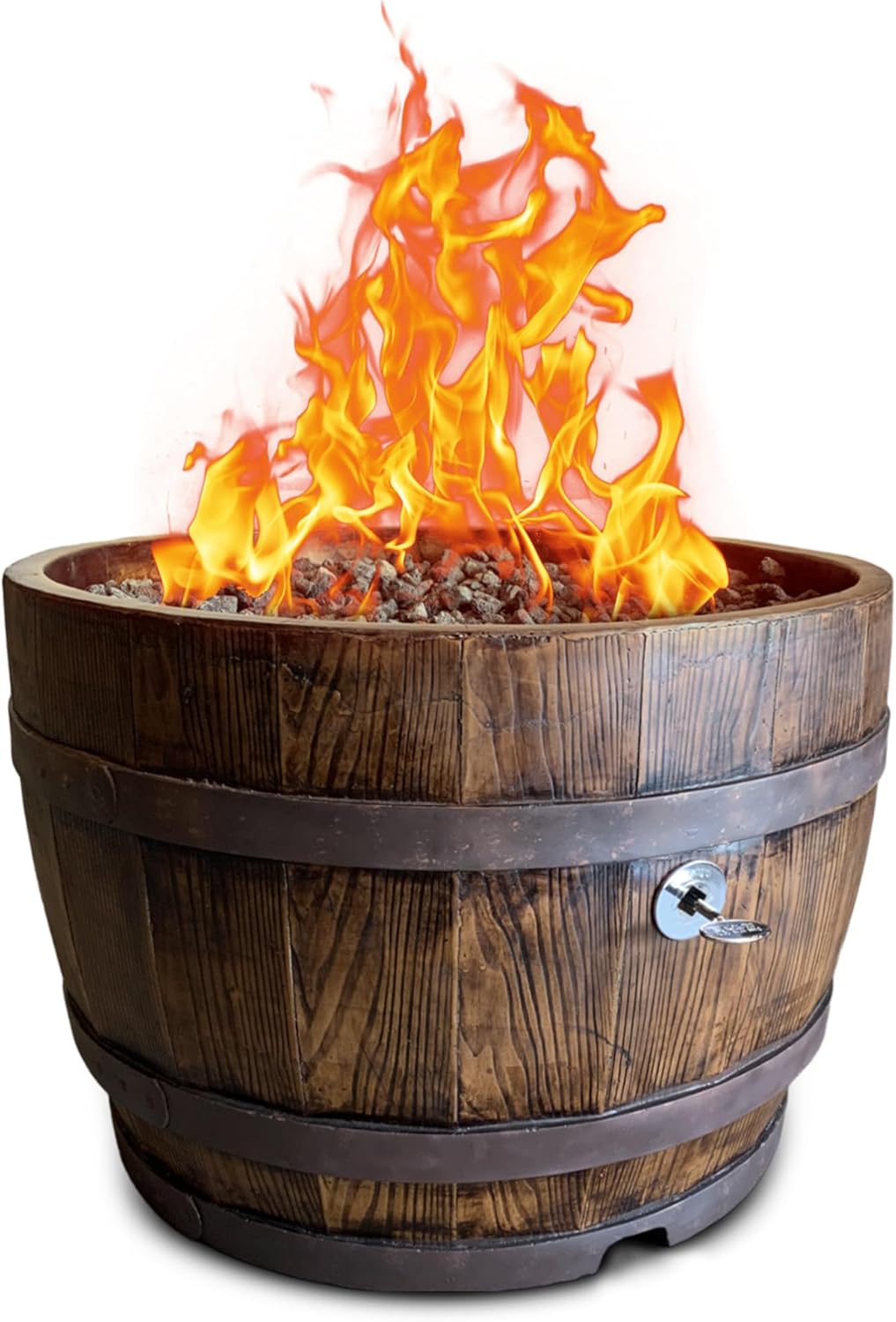 Amazon.com : Dreffco’s Wine Barrel Propane Firepit - Made of Durable ...