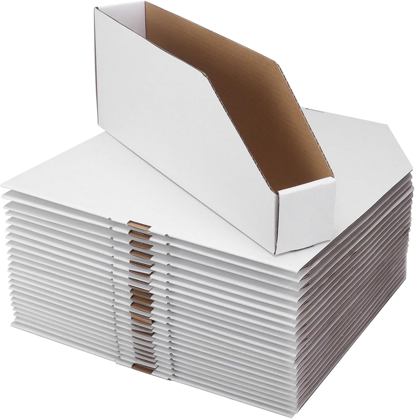 Amazon.com - ZBEIVAN Cardboard Storage Bins Boxes 35 Packs 12x2x4.5 ...